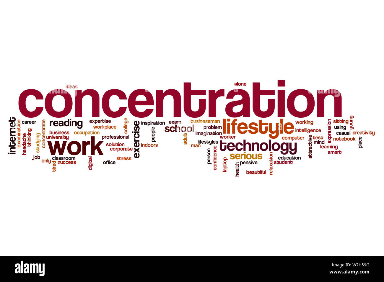 Concentration word cloud concept Stock Photo - Alamy