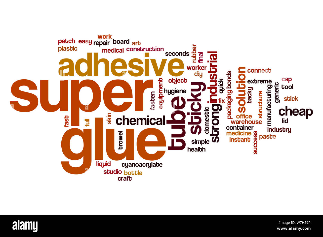 Super glue word cloud concept Stock Photo - Alamy