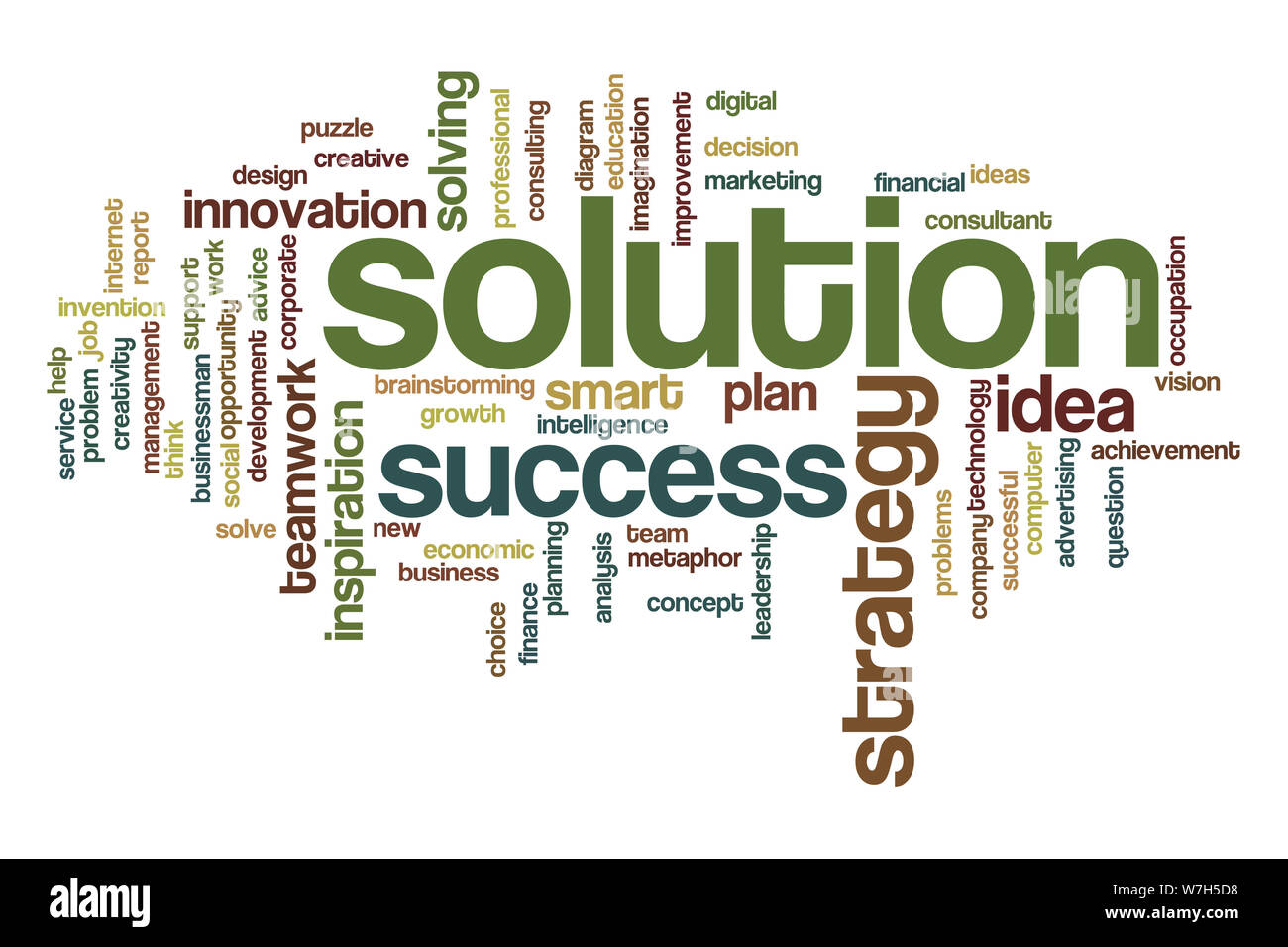 Solution word cloud concept Stock Photo - Alamy