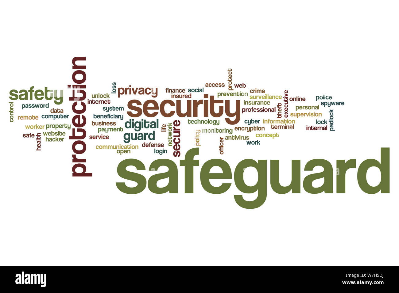 Safeguard word cloud concept Stock Photo - Alamy