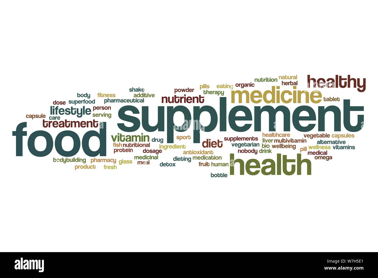 Food supplement word cloud concept Stock Photo - Alamy