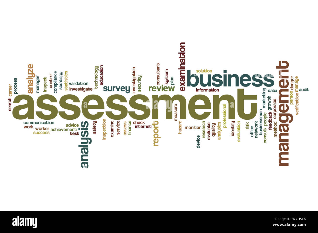 Assessment word cloud concept Stock Photo - Alamy