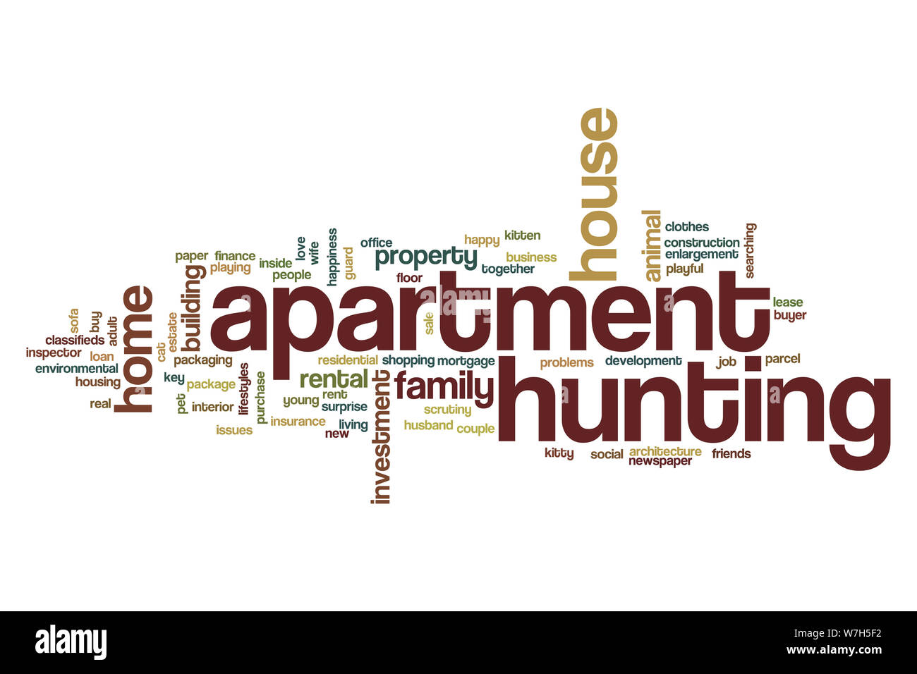 Apartment hunting word cloud concept Stock Photo - Alamy
