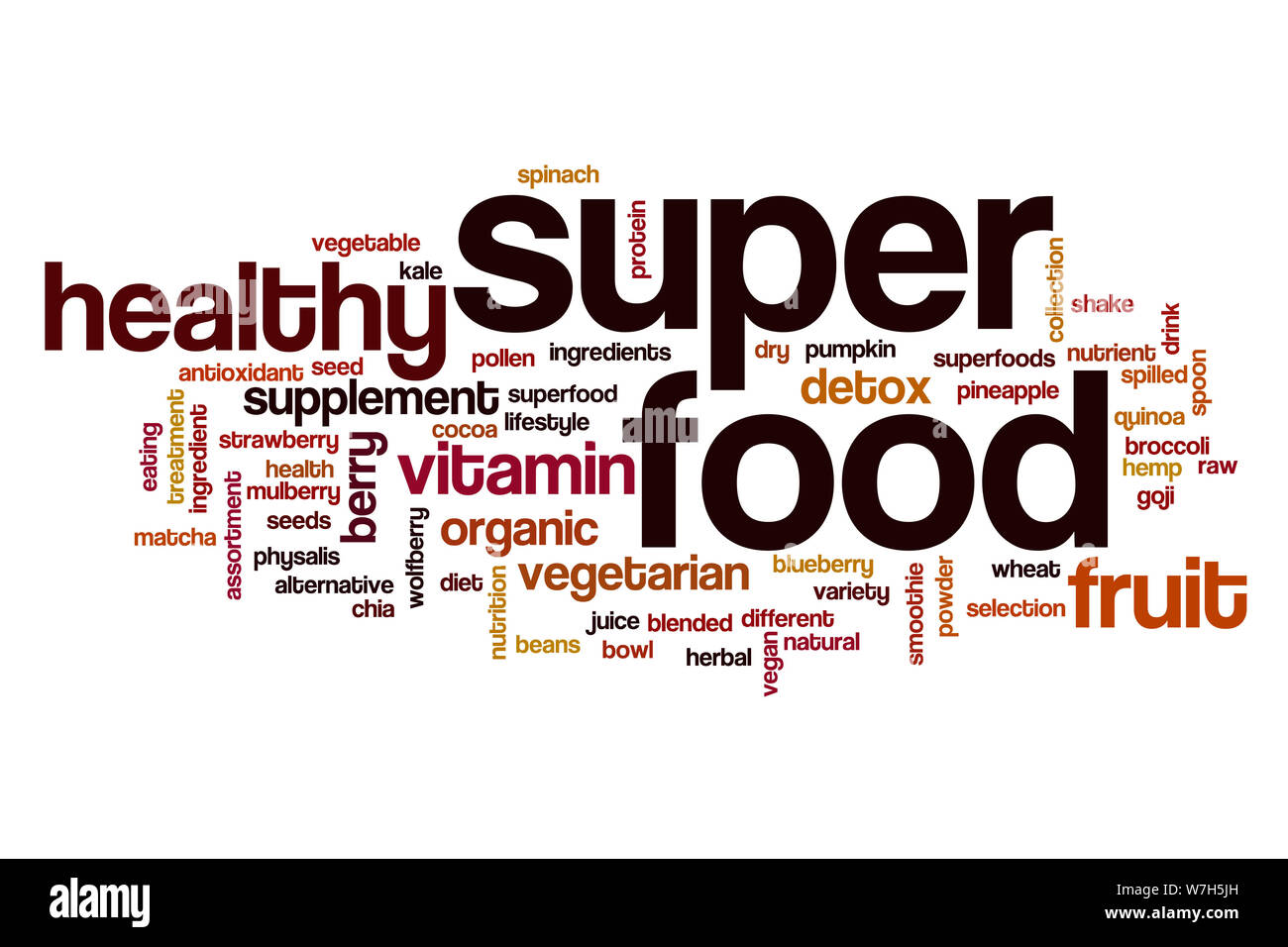 Super food word cloud concept Stock Photo - Alamy