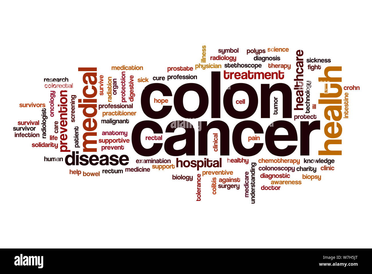 Colon cancer word cloud concept Stock Photo - Alamy