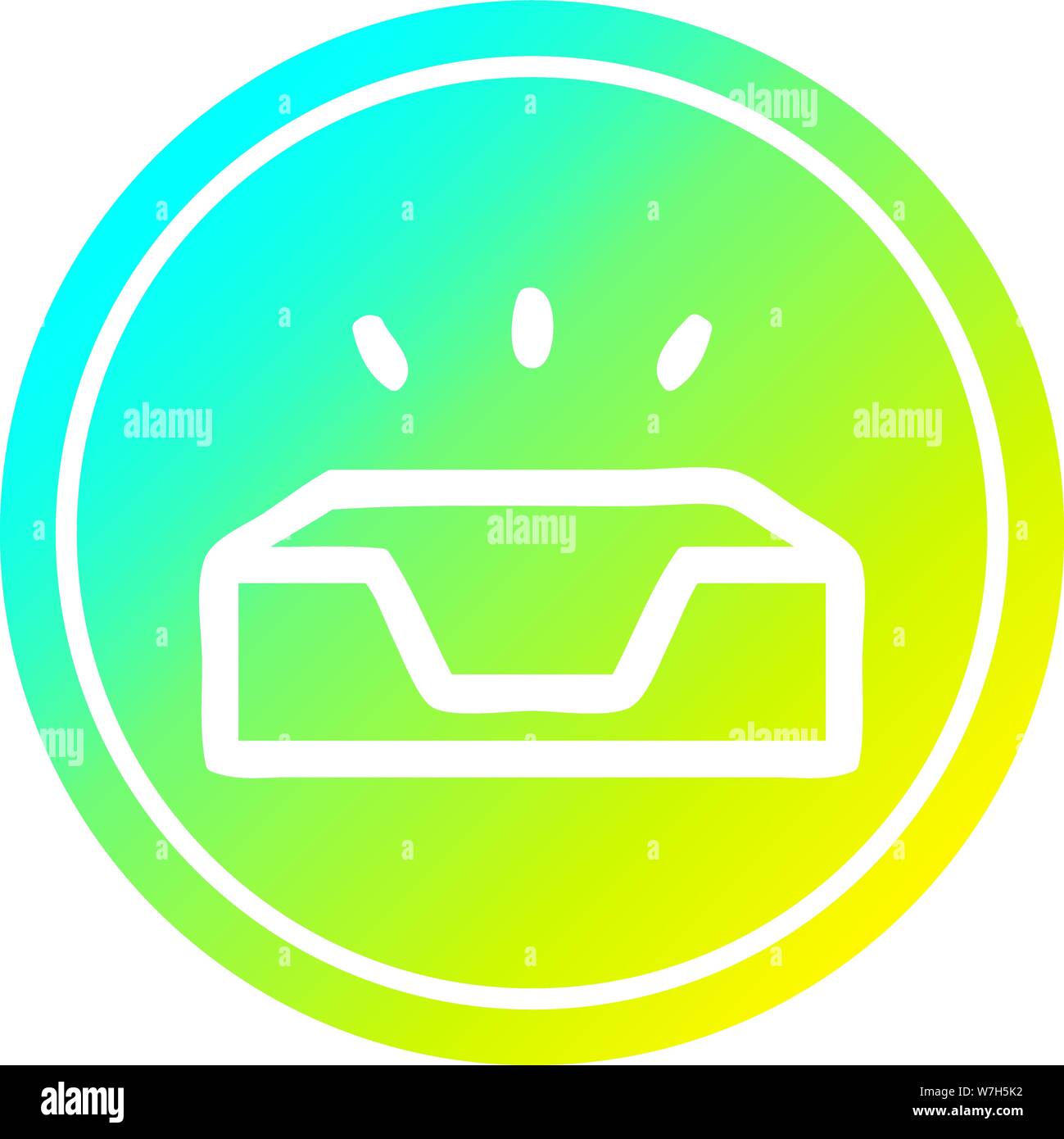 empty in tray circular icon with cool gradient finish Stock Vector ...