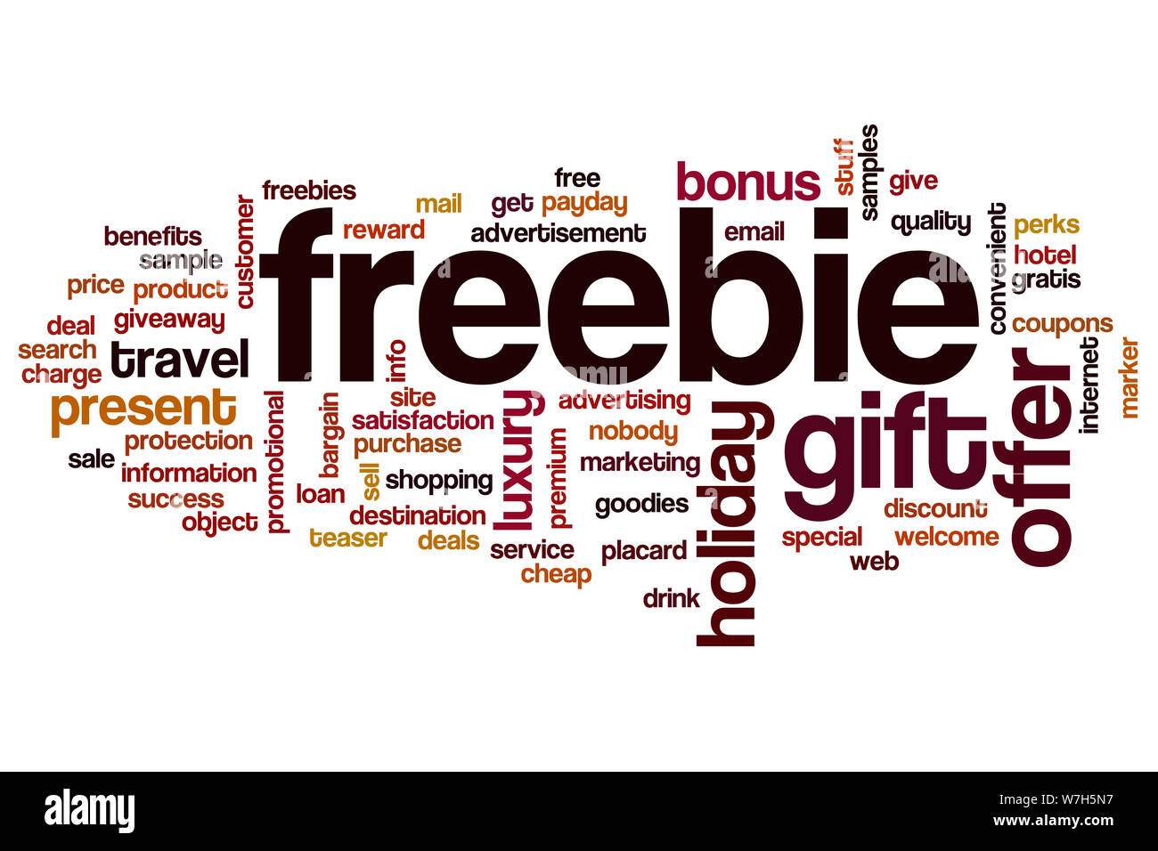 Freebie word cloud concept Stock Photo - Alamy