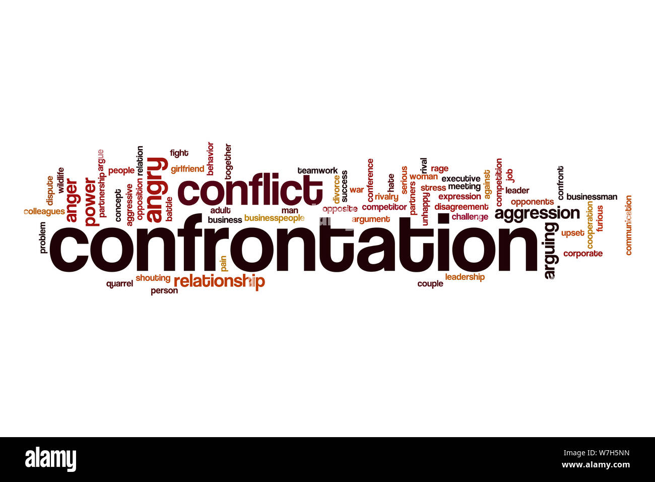 Confrontation word cloud concept Stock Photo - Alamy