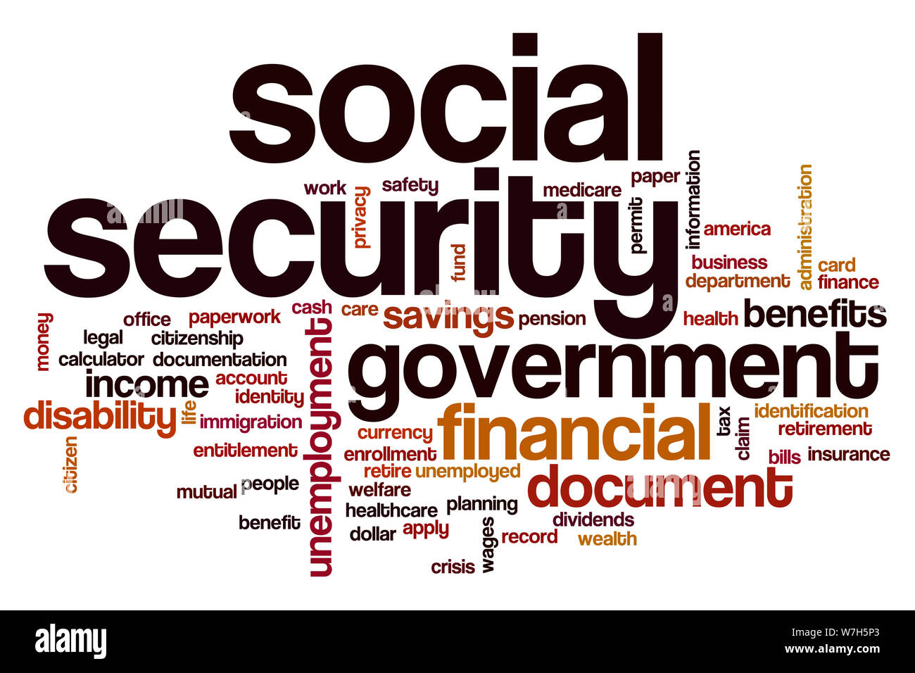 Social security word cloud concept Stock Photo - Alamy