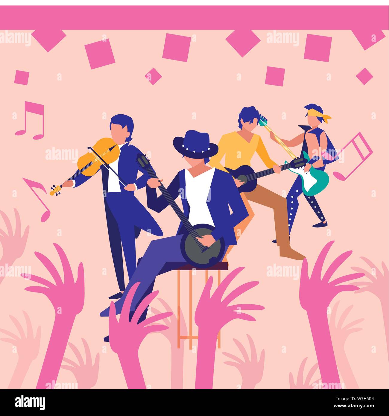 band people musicians concert event design vector illustration Stock ...