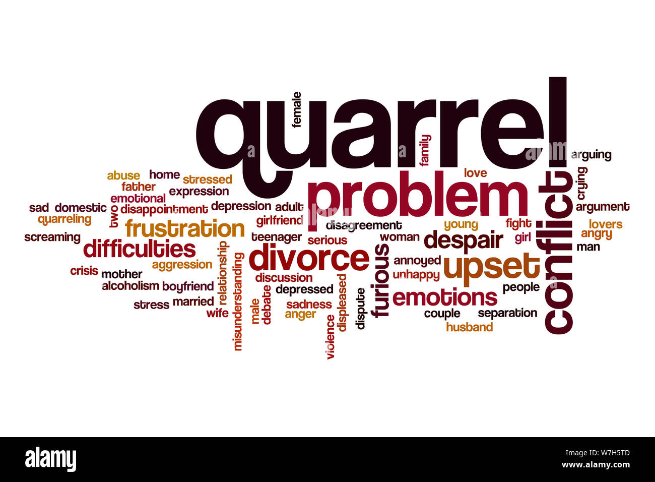Quarrel word cloud concept Stock Photo - Alamy