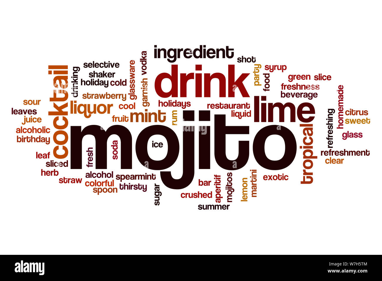 Mojito word cloud concept Stock Photo - Alamy