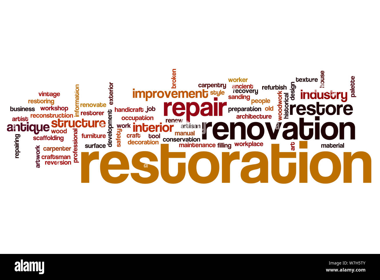 Restoration word cloud concept Stock Photo - Alamy