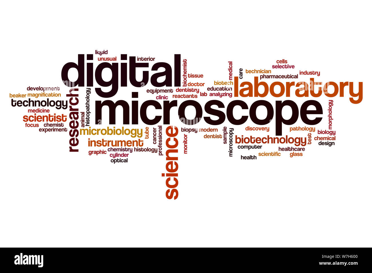 Digital microscope word cloud concept Stock Photo - Alamy