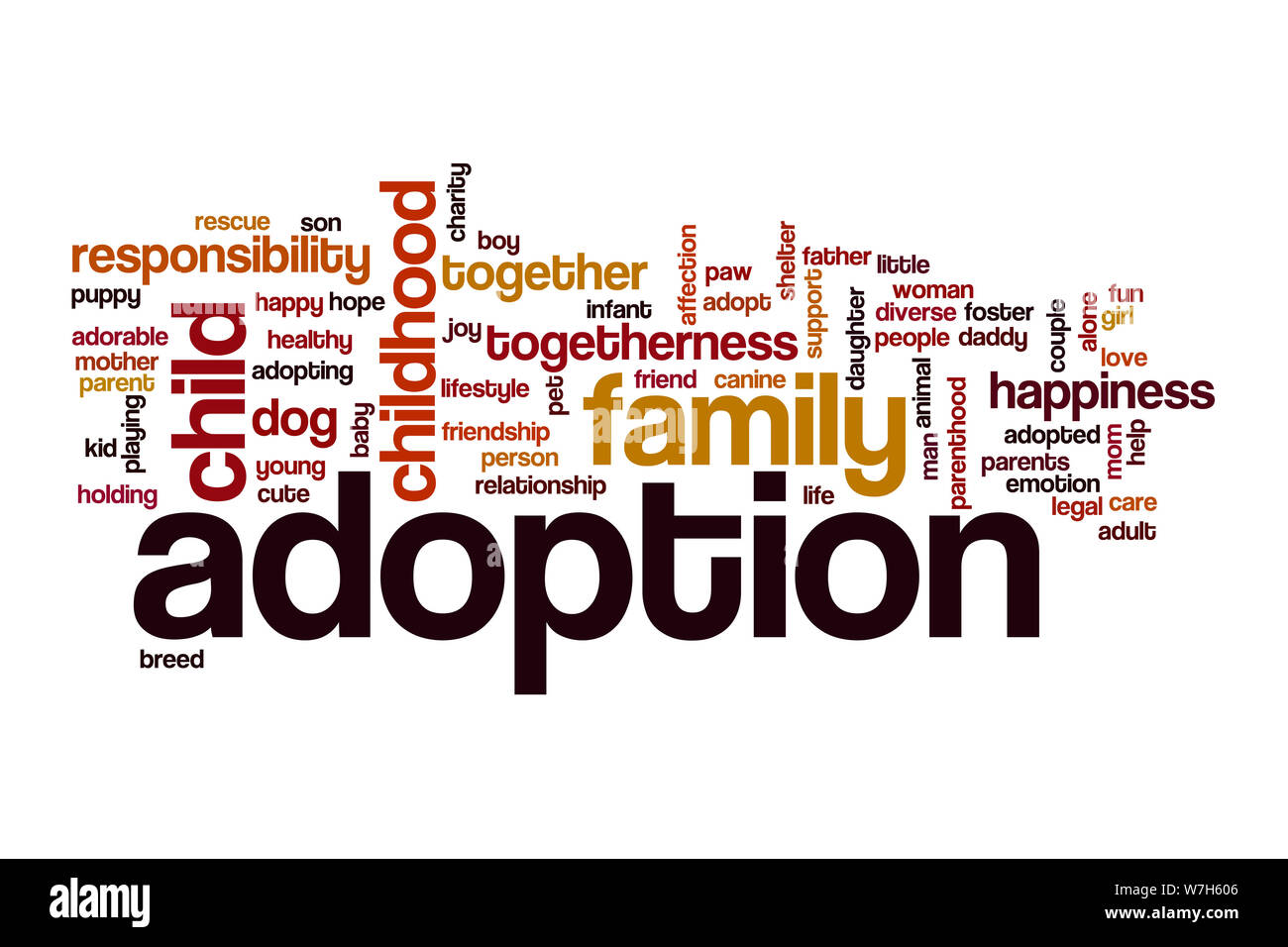 Adoption word cloud concept Stock Photo - Alamy