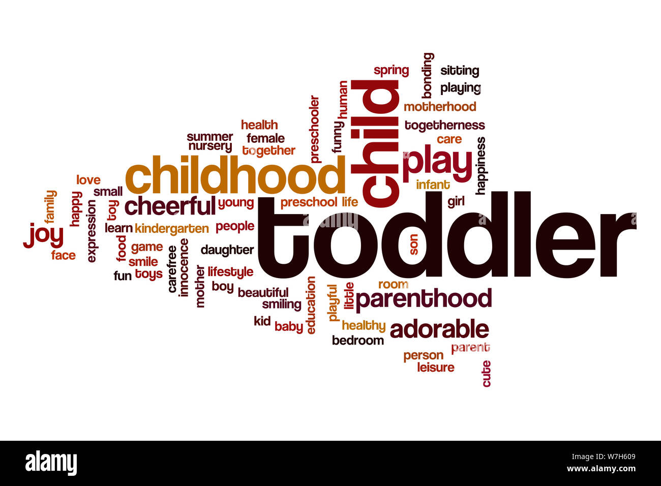 Toddler word cloud concept Stock Photo - Alamy