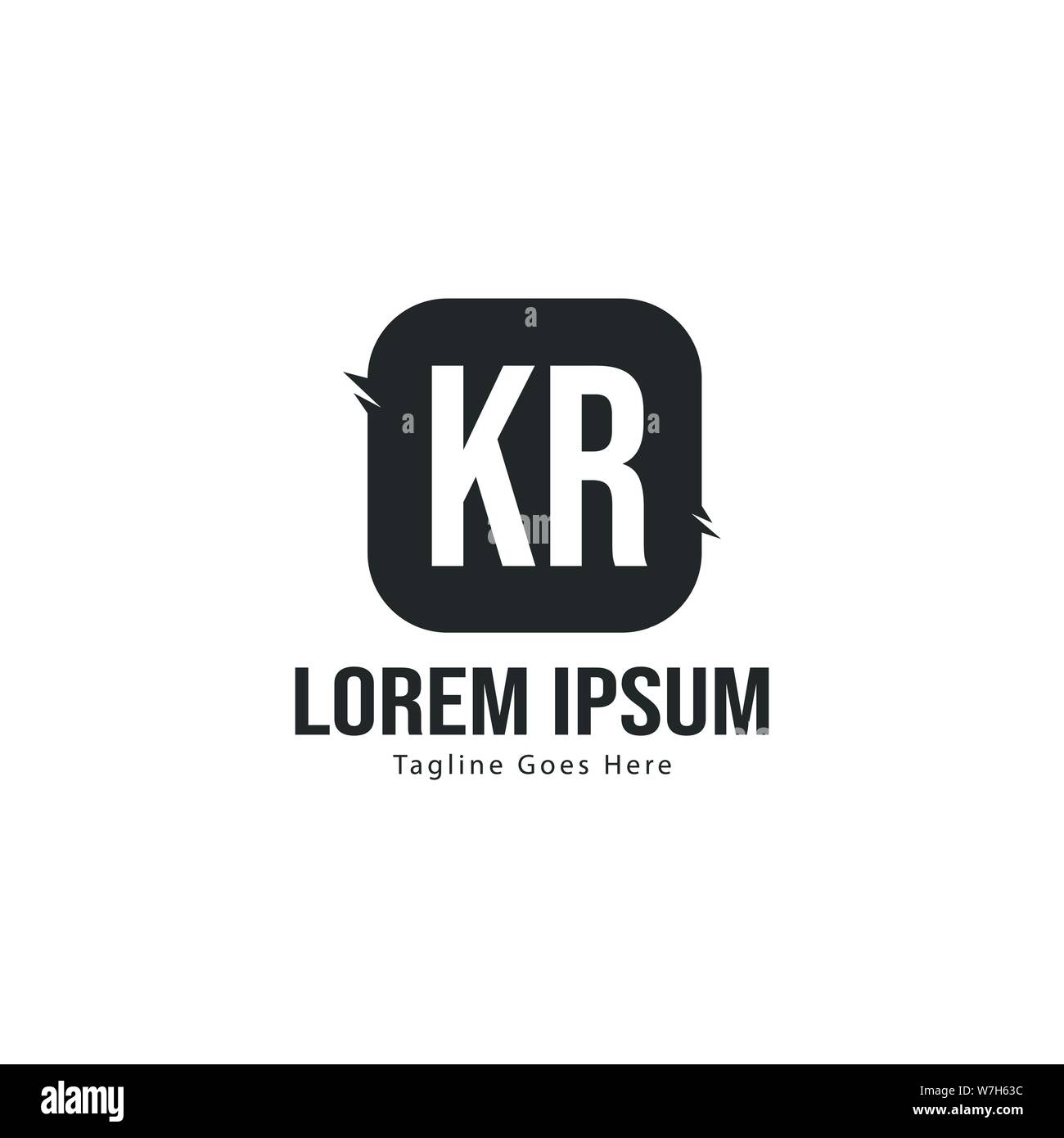 Initial KR logo template with modern frame. Minimalist KR letter logo ...