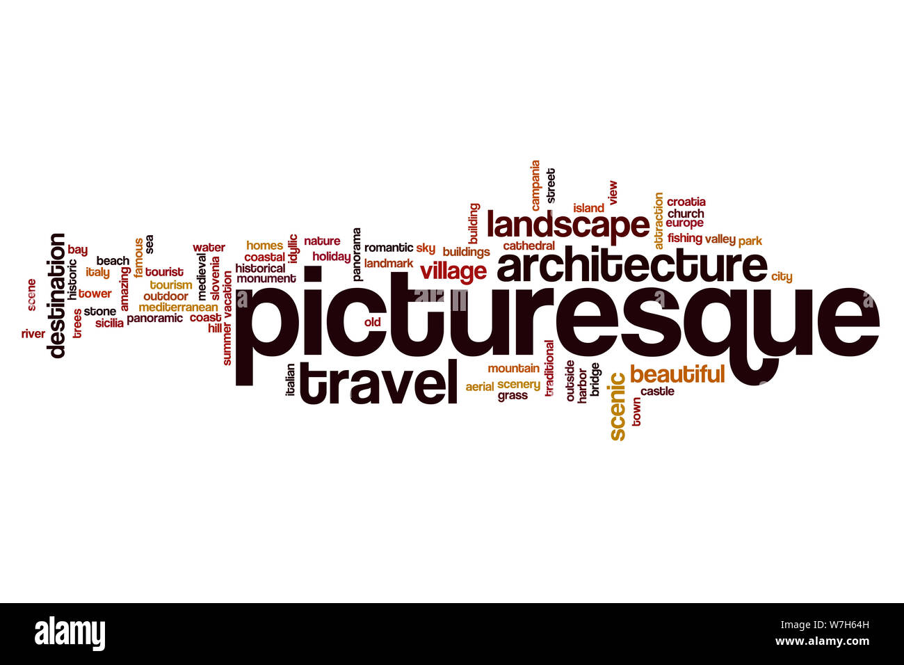 Picturesque word cloud concept Stock Photo - Alamy