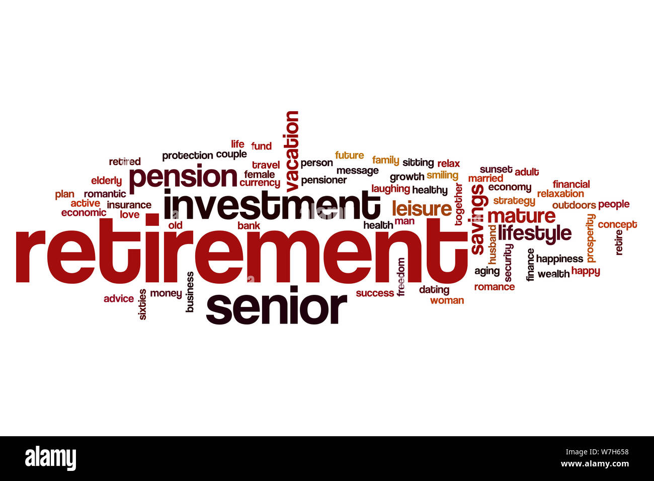 Retirement word cloud concept Stock Photo - Alamy