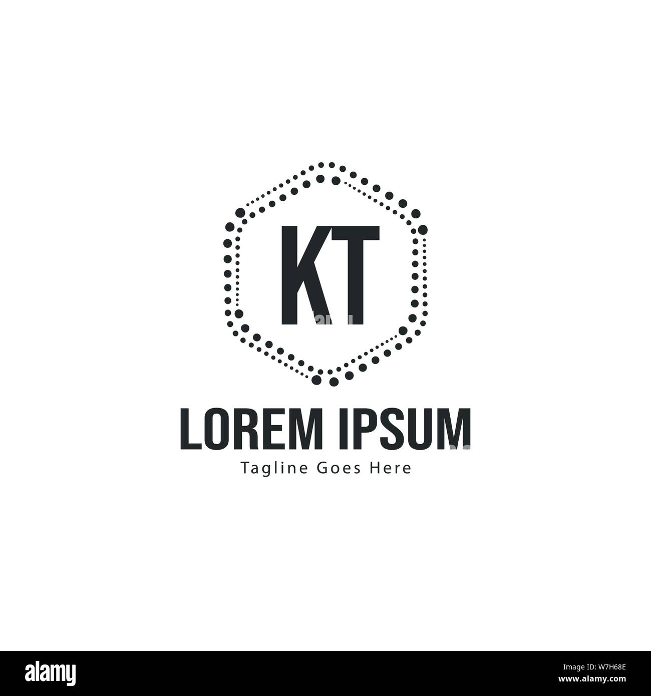 Initial KT logo template with modern frame. Minimalist KT letter logo ...