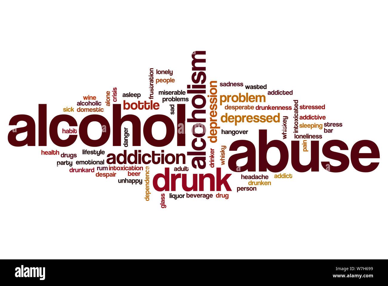 Alcohol abuse word cloud concept Stock Photo - Alamy