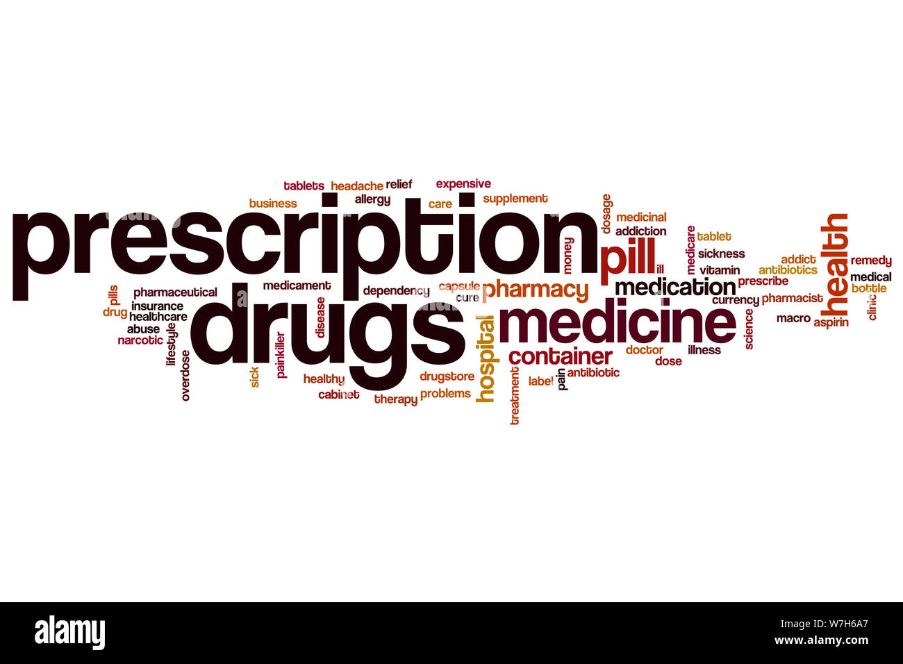Prescription drugs word cloud concept Stock Photo - Alamy