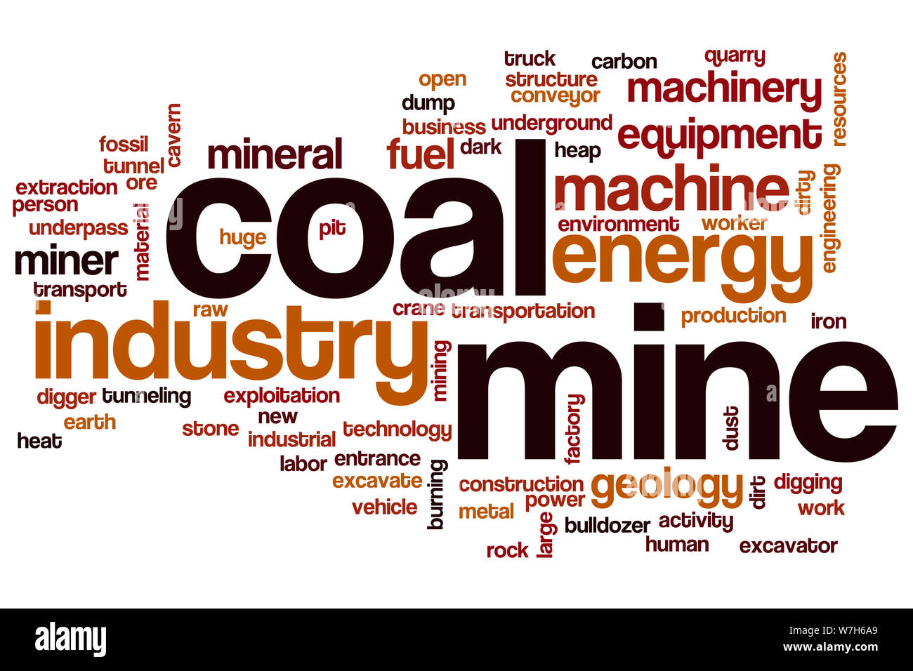 Coal mine word cloud concept Stock Photo - Alamy