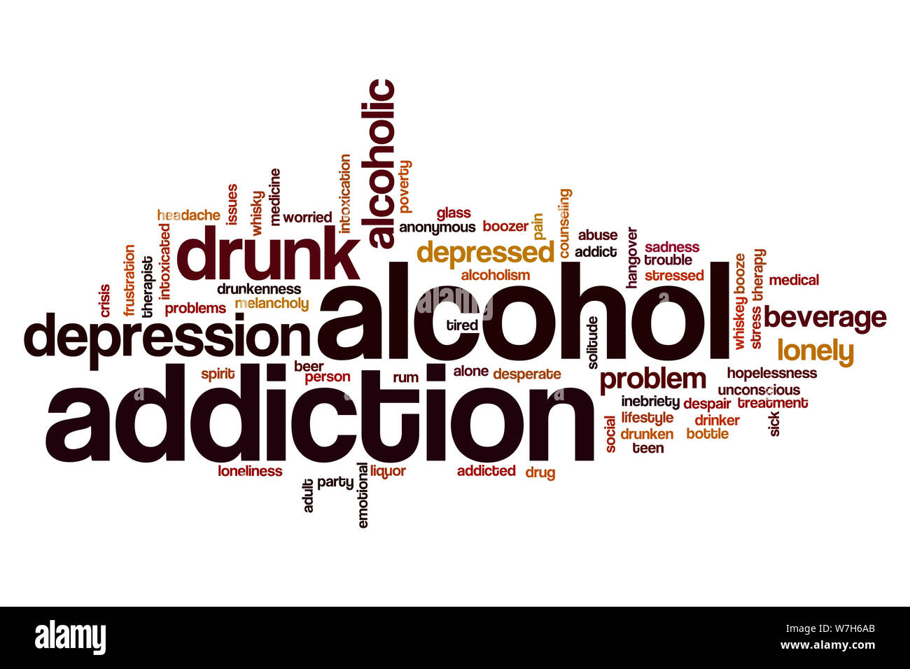 Alcohol addiction word cloud concept Stock Photo - Alamy