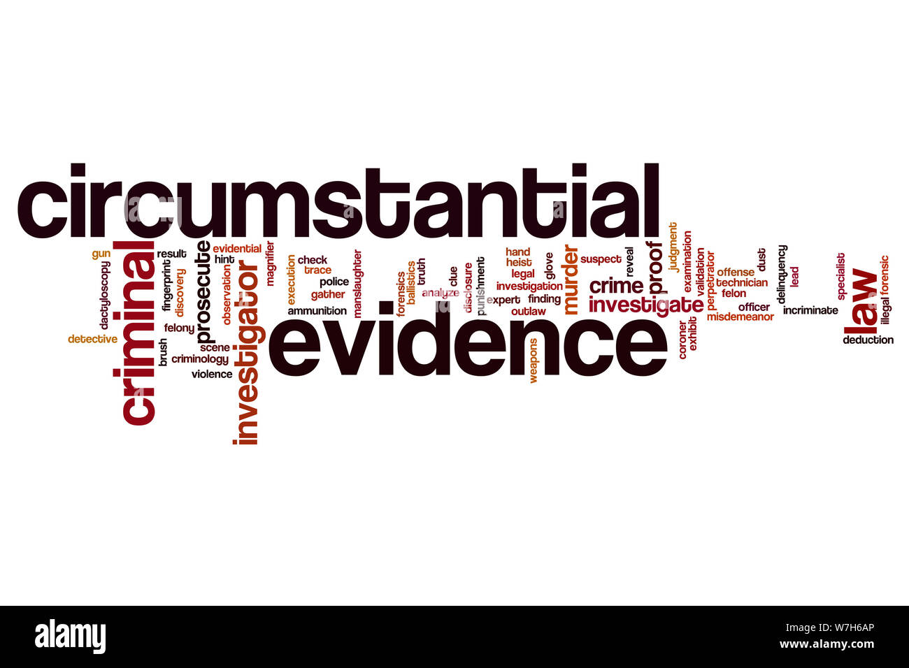 Circumstantial evidence word cloud concept Stock Photo - Alamy