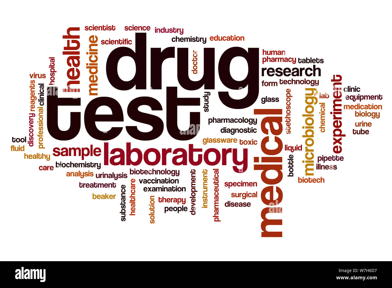 Drug test word cloud concept Stock Photo - Alamy