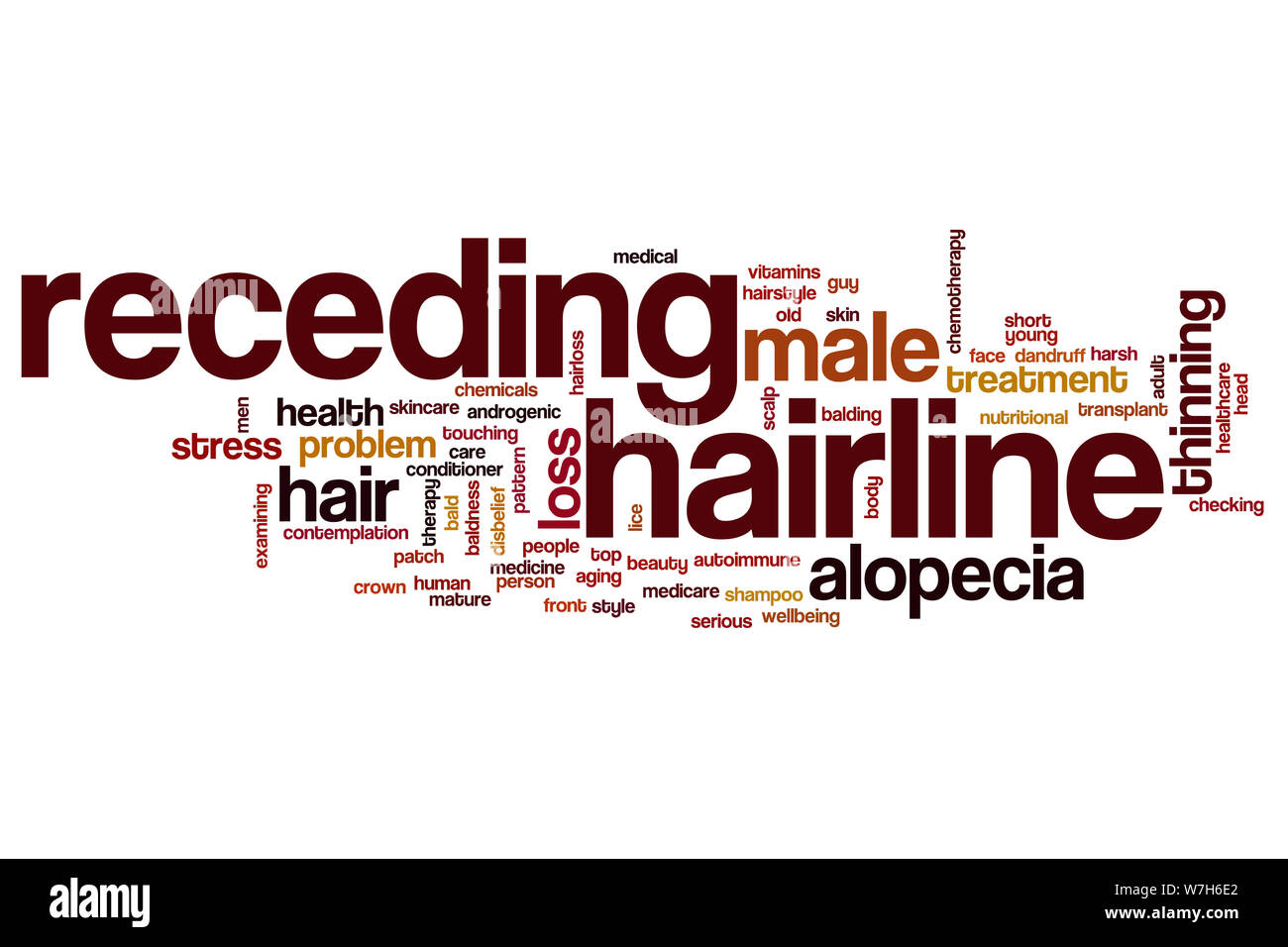 Receding hairline word cloud concept Stock Photo - Alamy