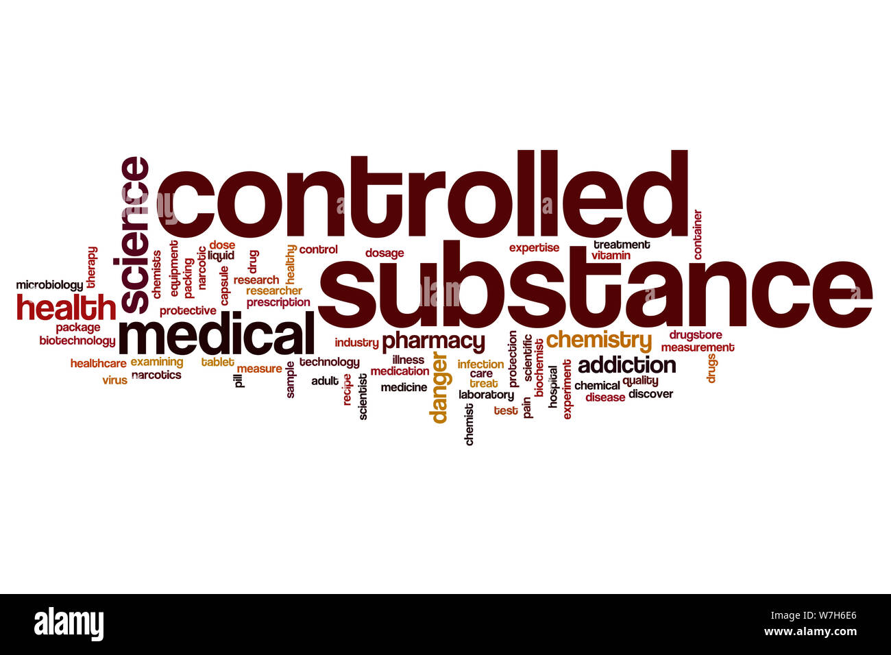 Controlled substance word cloud concept Stock Photo - Alamy