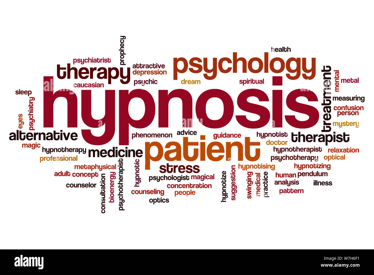 Hypnosis word cloud concept Stock Photo - Alamy