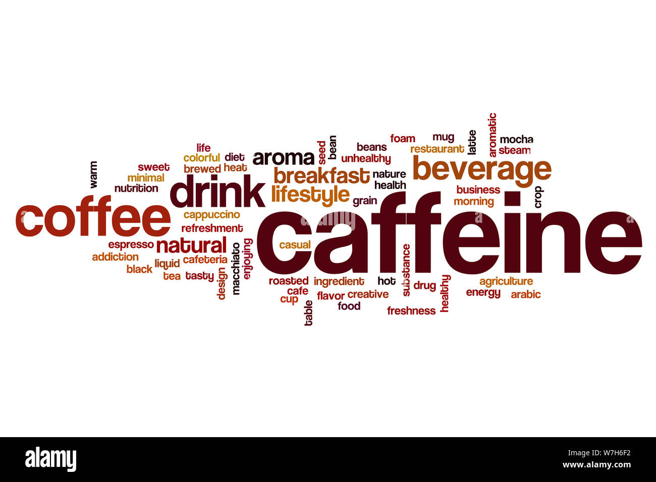 Caffeine word cloud concept Stock Photo - Alamy