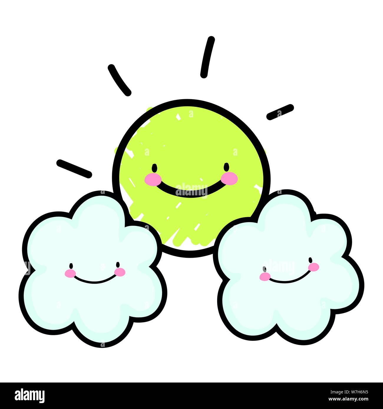 Sun draw cartoon design, Summer spring nature tropical season holiday ...