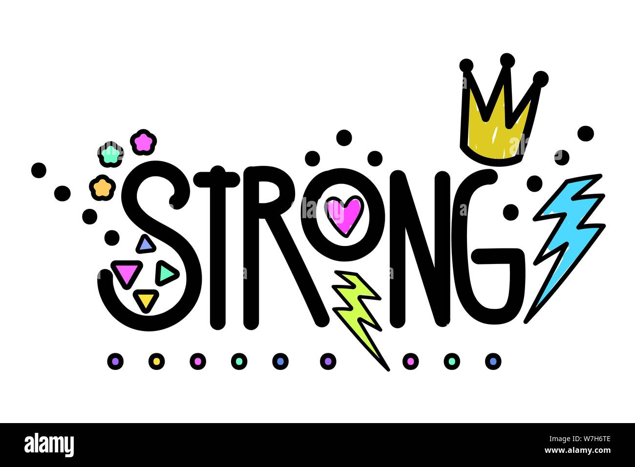 Strong word design, Typography message note feeling think and ...