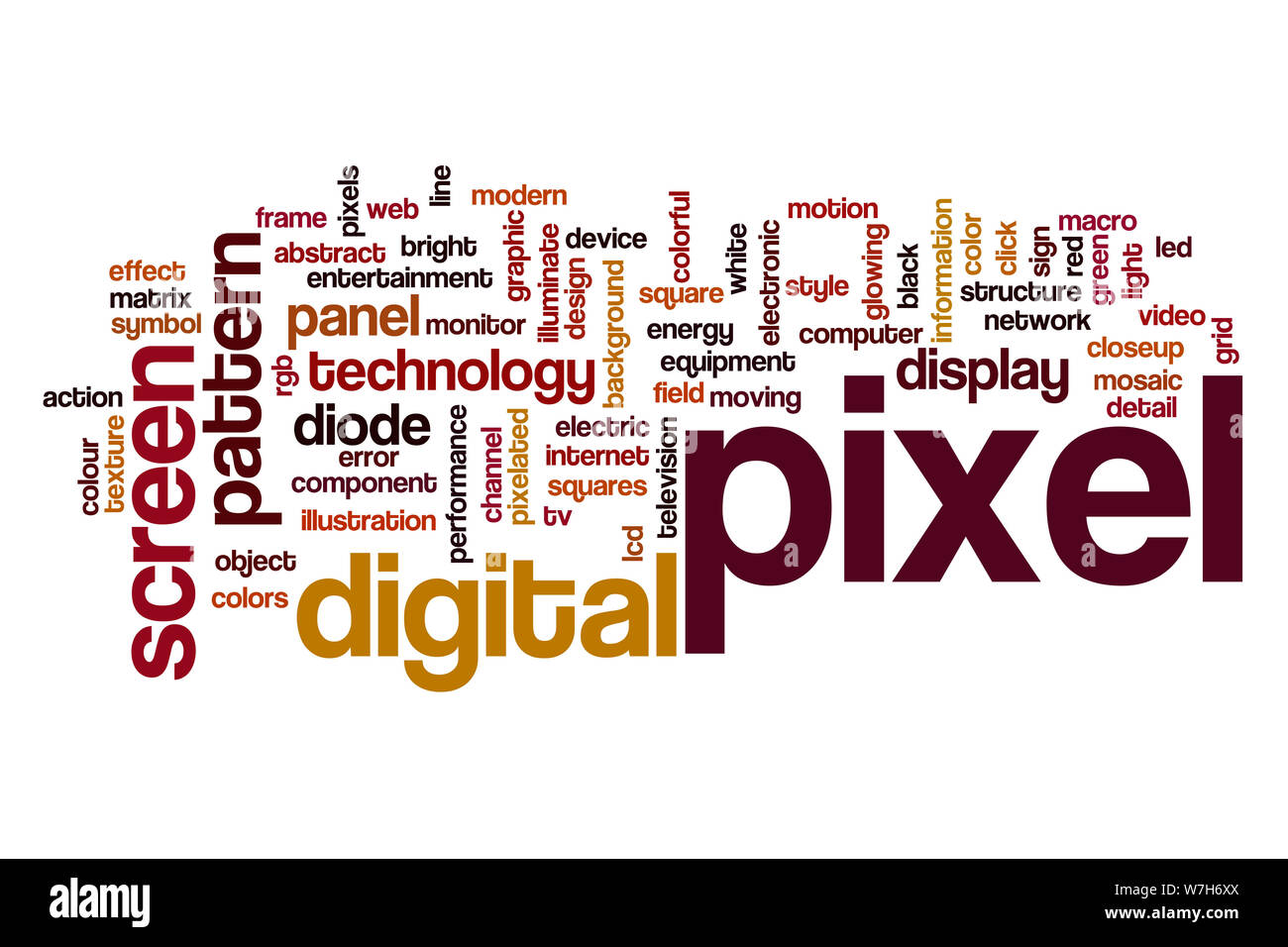 Pixel word cloud concept Stock Photo - Alamy