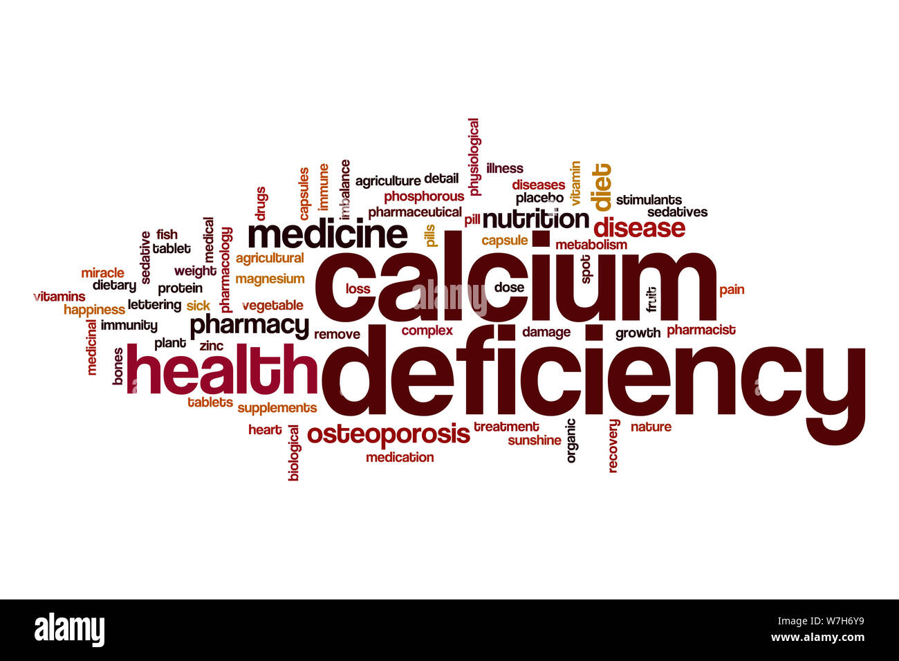 Calcium deficiency word cloud concept Stock Photo - Alamy