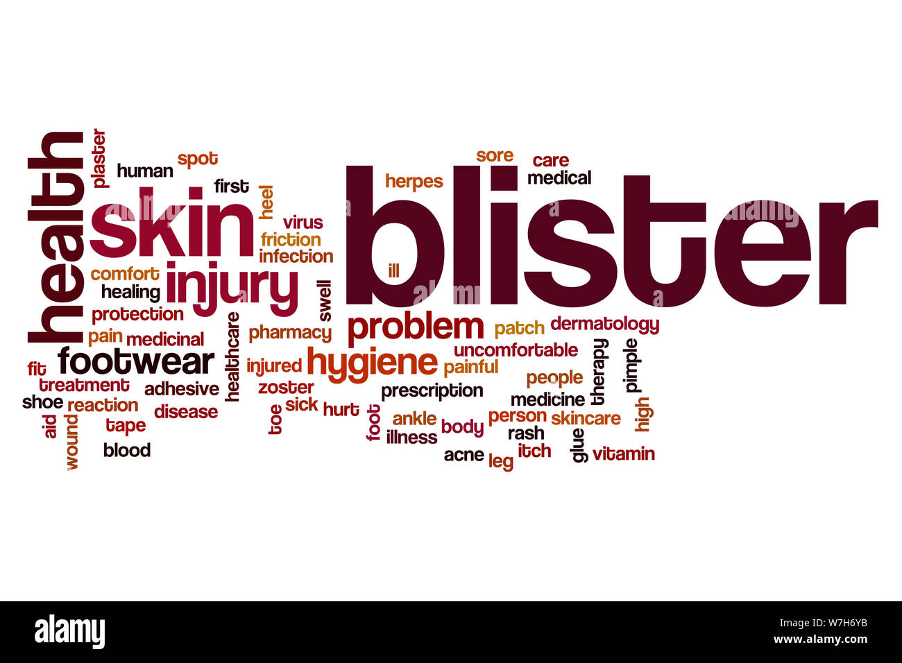 Blister word cloud concept Stock Photo - Alamy