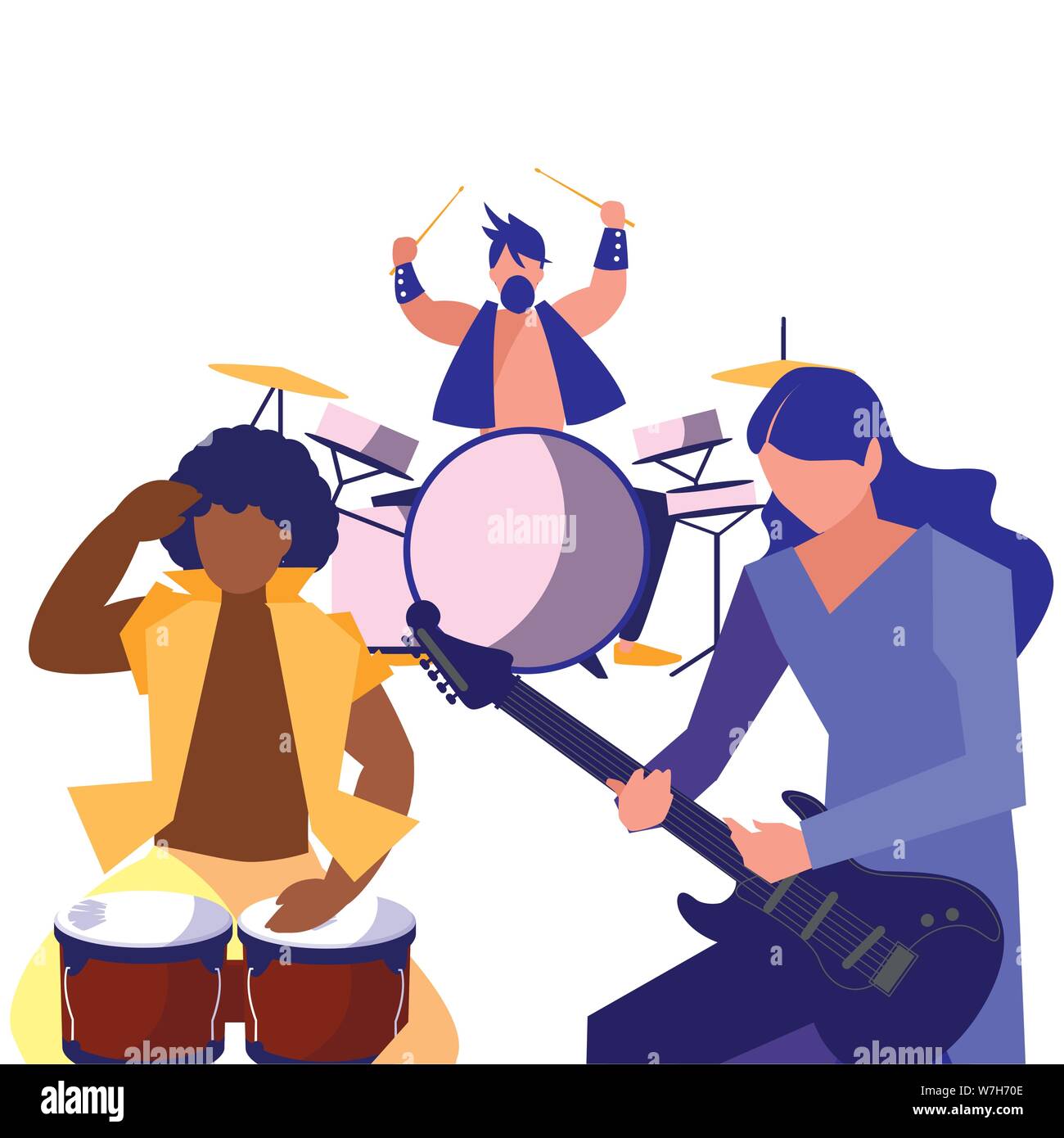 Musicians group stage art Stock Vector Images - Alamy