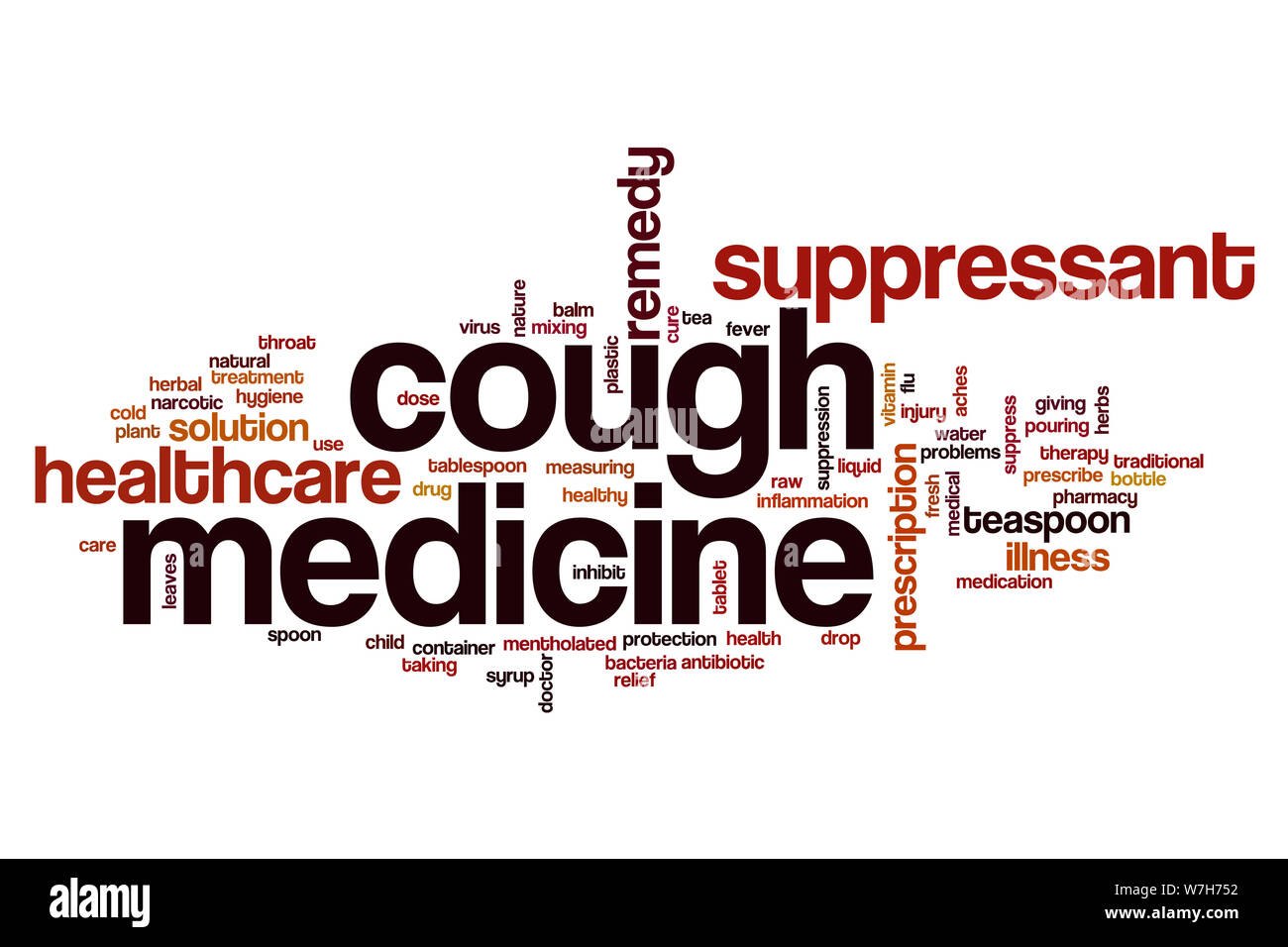 Cough medicine word cloud concept Stock Photo - Alamy