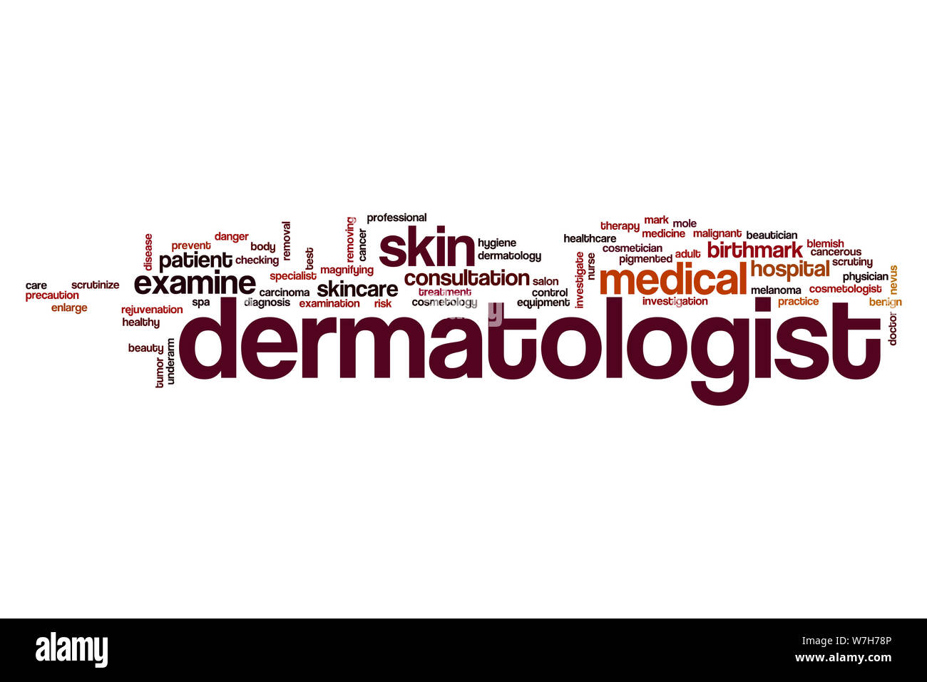 Dermatologist word cloud concept Stock Photo - Alamy
