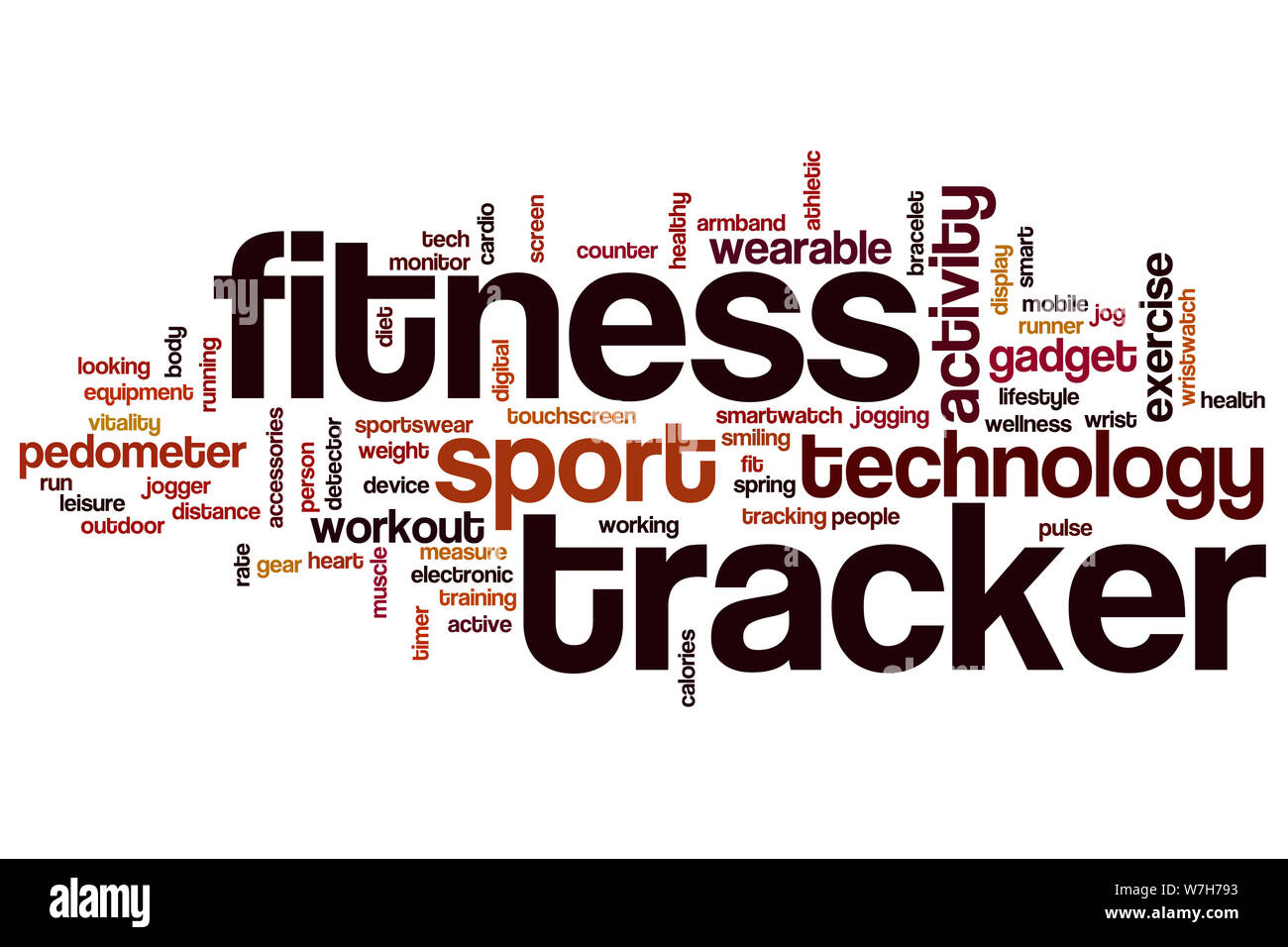 Tracker word cloud concept Stock Photo - Alamy