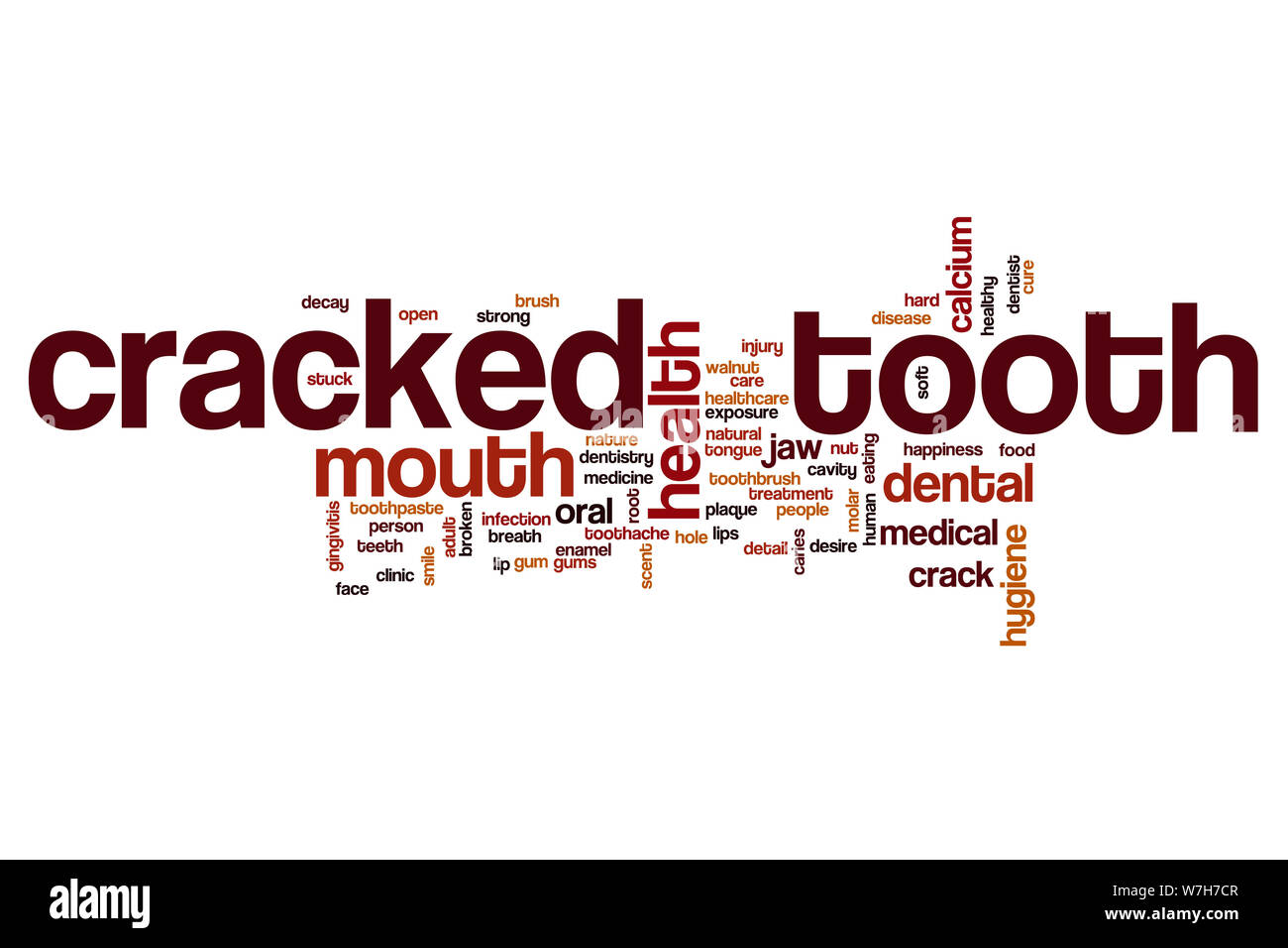 Cracked tooth word cloud concept Stock Photo - Alamy