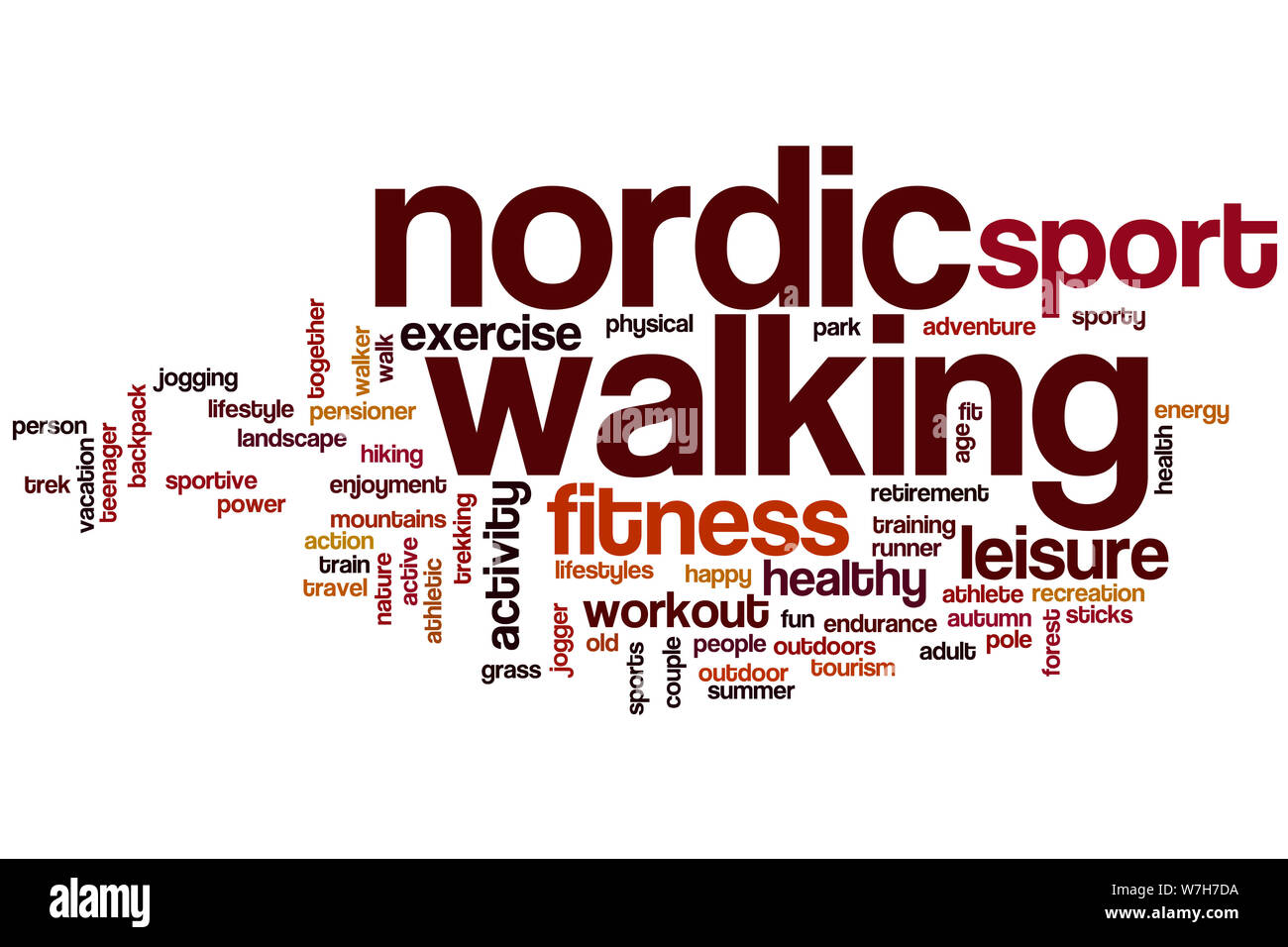 Nordic walking word cloud concept Stock Photo - Alamy