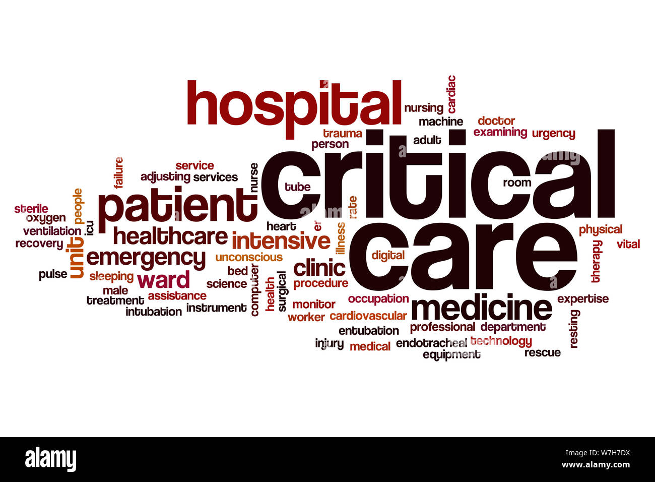 Critical care word cloud concept Stock Photo - Alamy