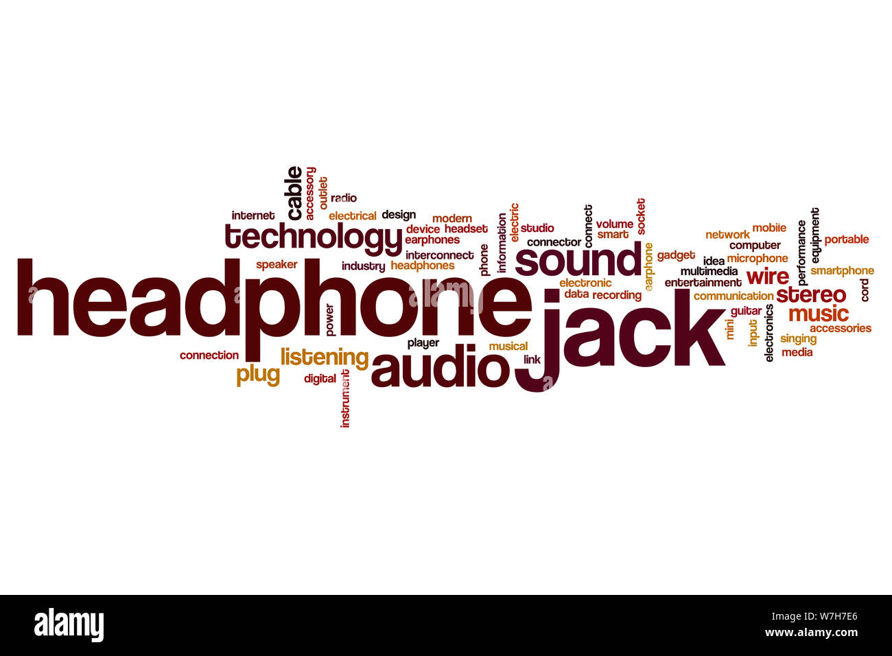 Headphone jack word cloud concept Stock Photo - Alamy