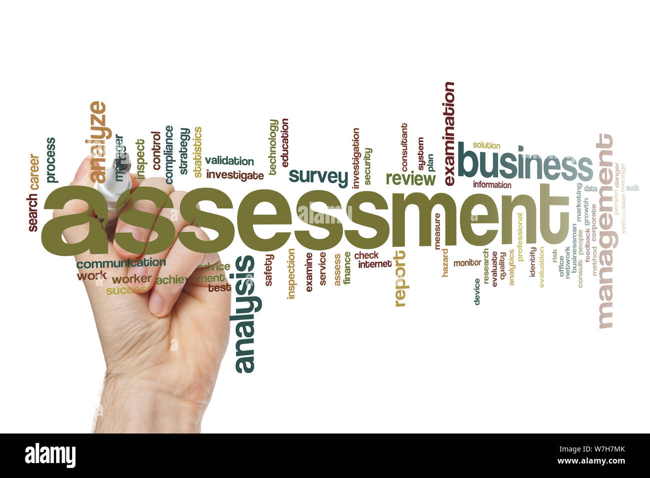 Assessment word cloud concept Stock Photo - Alamy