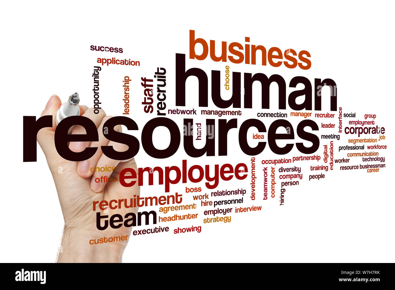 Human resources word cloud Stock Photo - Alamy