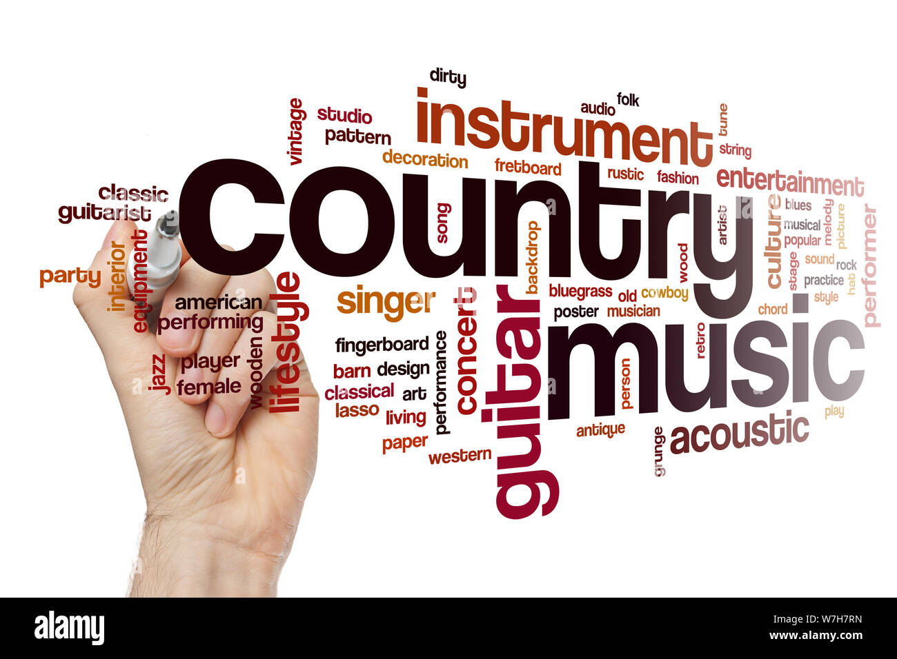 Country music word cloud concept Stock Photo - Alamy